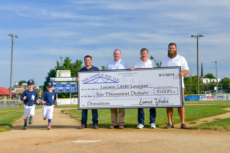 Sam Yoder & Son donates $10,000 to Lewes Little League | Cape Gazette
