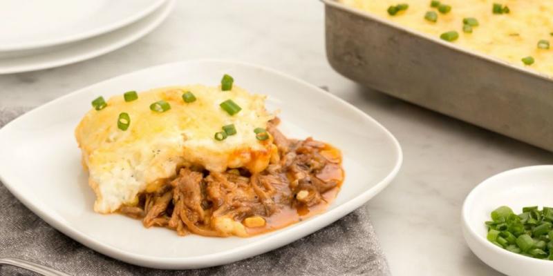 Barbecue Pulled Pork Shepherd's Pie made with Lynchburg Tennessee Master Que Barbecue Sauce ...