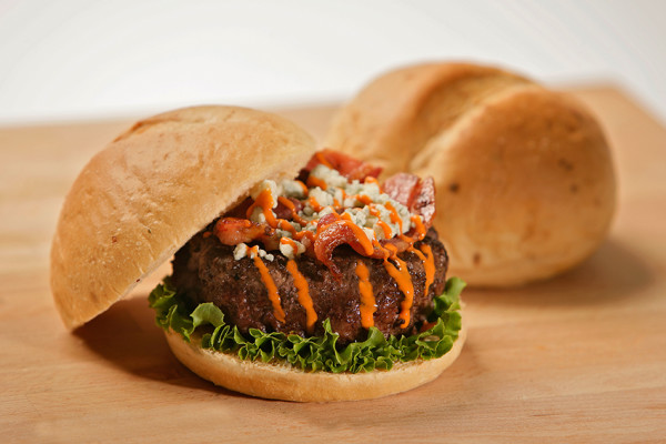 Bacon Buffalo Bleu Burger Recipe - Made with DEFCON Sauces 2 Medium ...