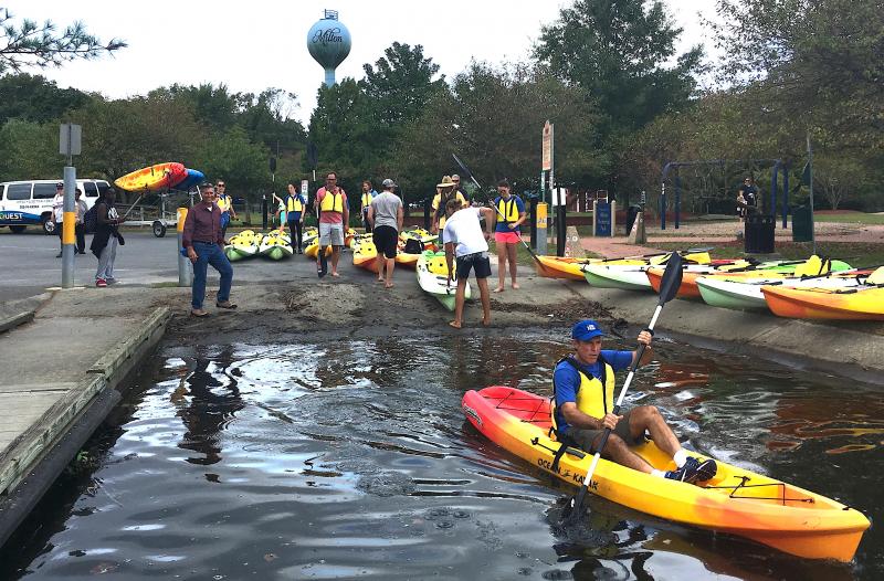 Carney kayaks Broadkill River to promote health, tourism | Cape Gazette