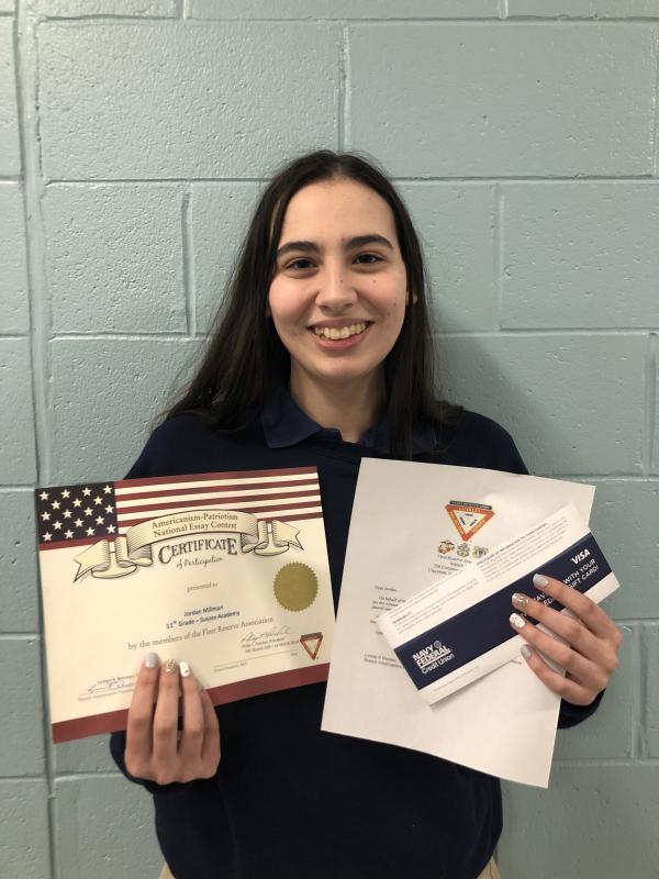 Sussex Academy junior wins Americanism essay contest | Cape Gazette