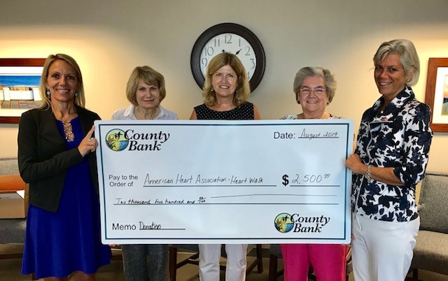 County Bank donates to Sept. 22 Heart Walk | Cape Gazette