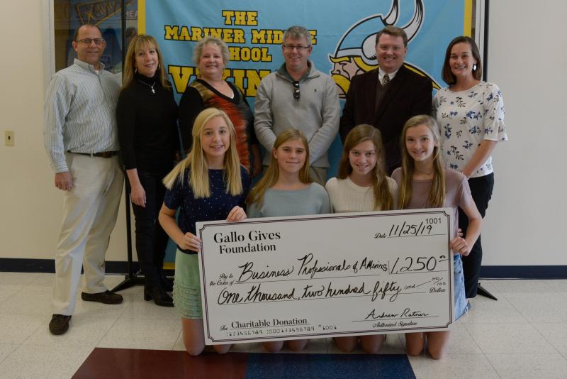 Mariner Middle business club receives Gallo Gives donation | Cape Gazette