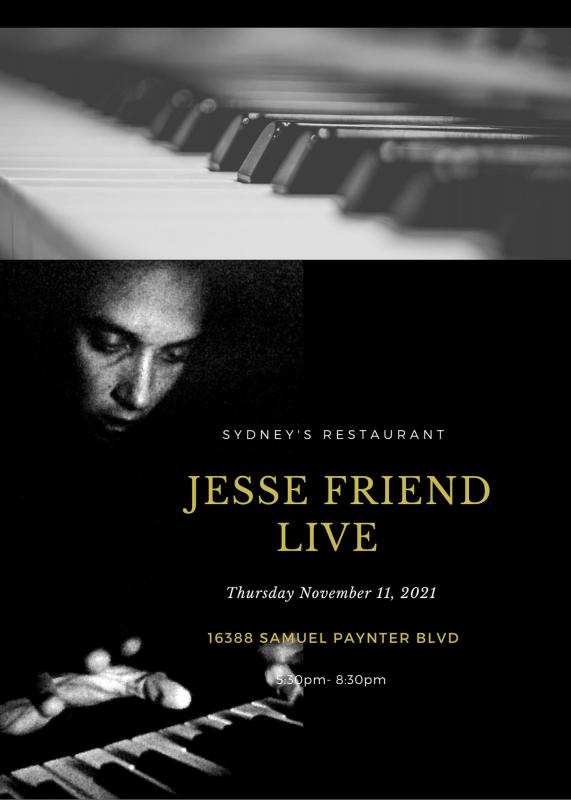 Live Music Thursday night at Sydney’s and Veterans Day discount - Jesse ...