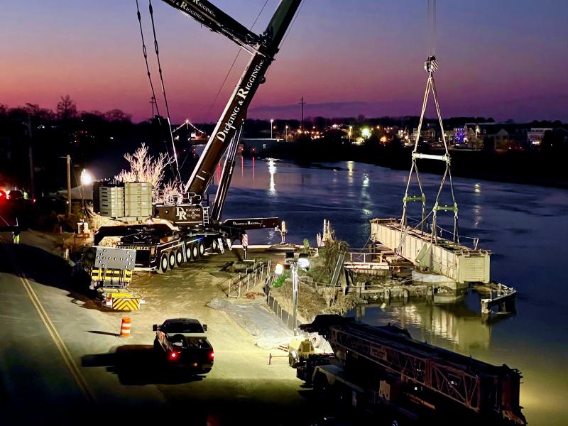 A really big crane will lift swing bridge | Cape Gazette