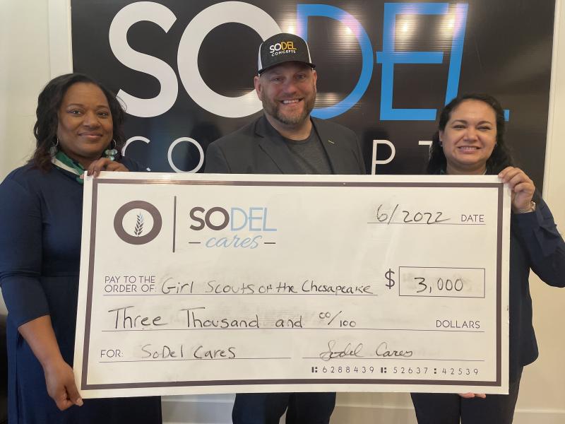 SoDel Cares gives $3,000 to Girls Scouts of Chesapeake Bay | Cape Gazette