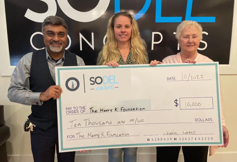 SoDel Cares donates $10,000 to Harry K Foundation | Cape Gazette