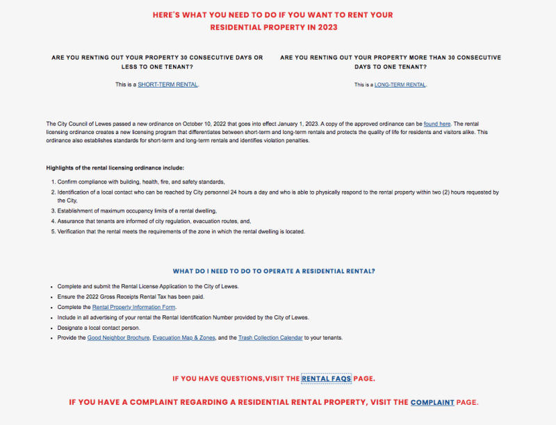 Lewes’ new rental program effective in 2023 | Cape Gazette